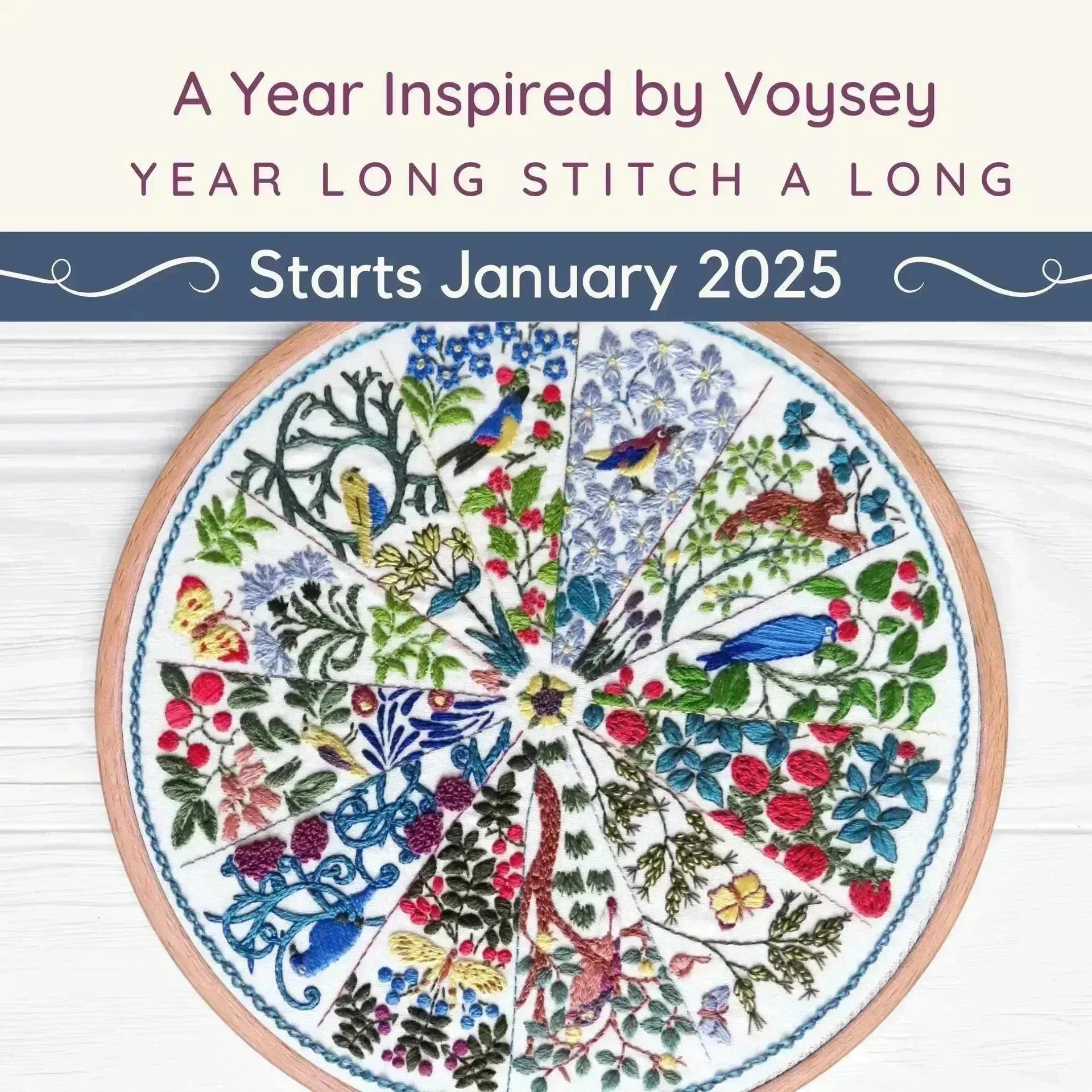 A Year Inspired by Voysey Stitch A Long Full Kit – StitchDoodles