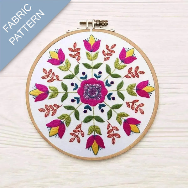 Florally, Pre Printed Embroidery Fabric Panel PLUS PDF Pattern ...