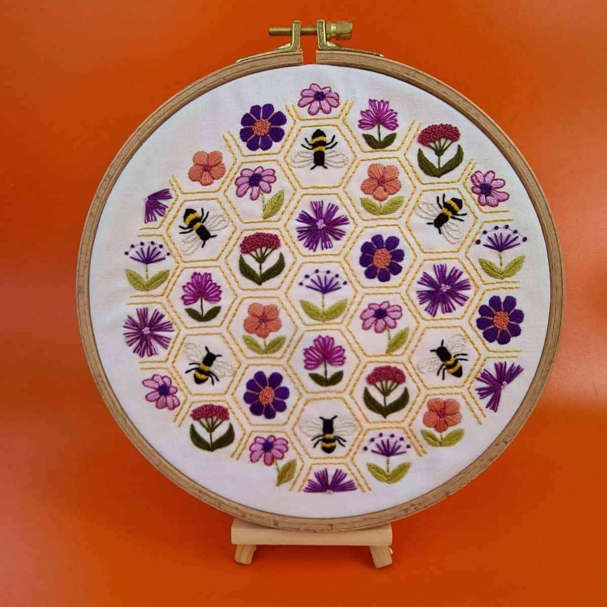 Flower Hive Hand Embroidery Pattern – StitchDoodles
