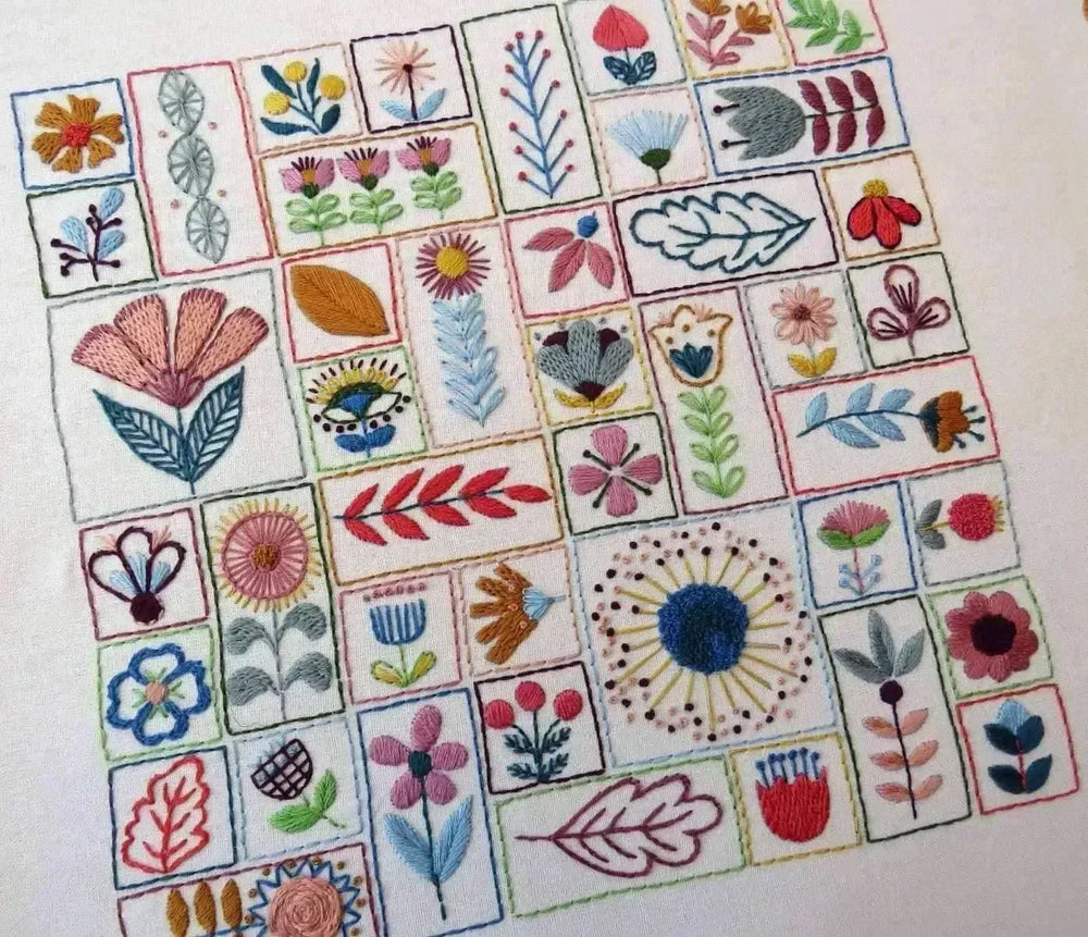 Flowery Folk, Pre Printed Embroidery Fabric Panel PLUS PDF Pattern ...