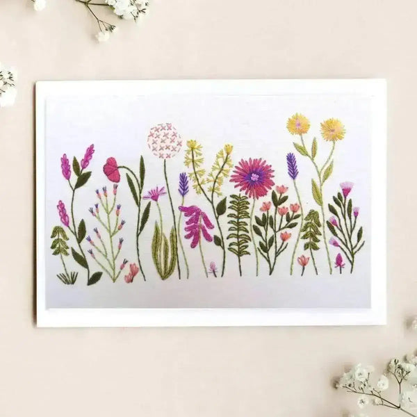 Meadow Flowers, Pre Printed Embroidery Fabric Panel PLUS PDF Pattern ...