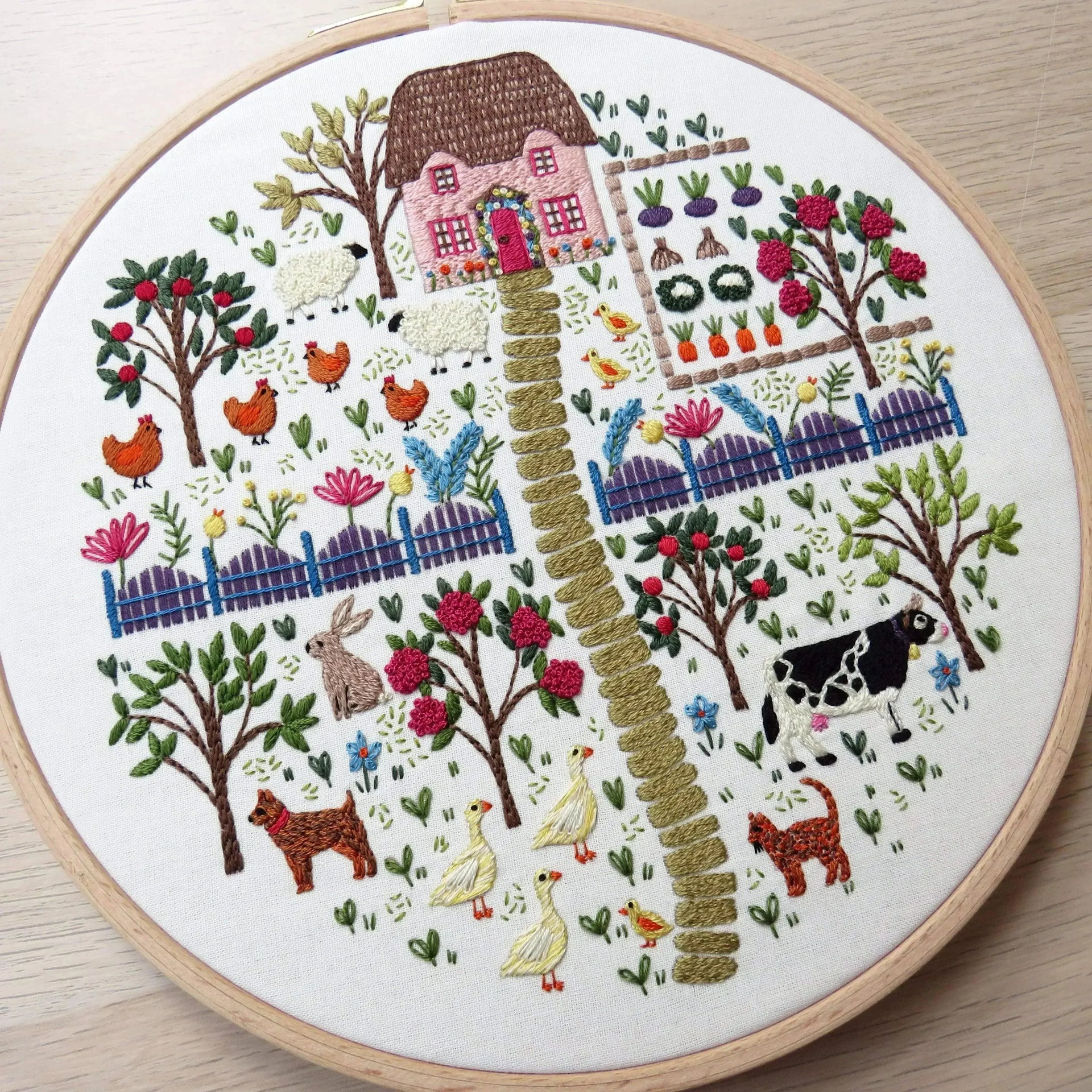 The Homestead, Pre Printed Embroidery Fabric Panel – StitchDoodles